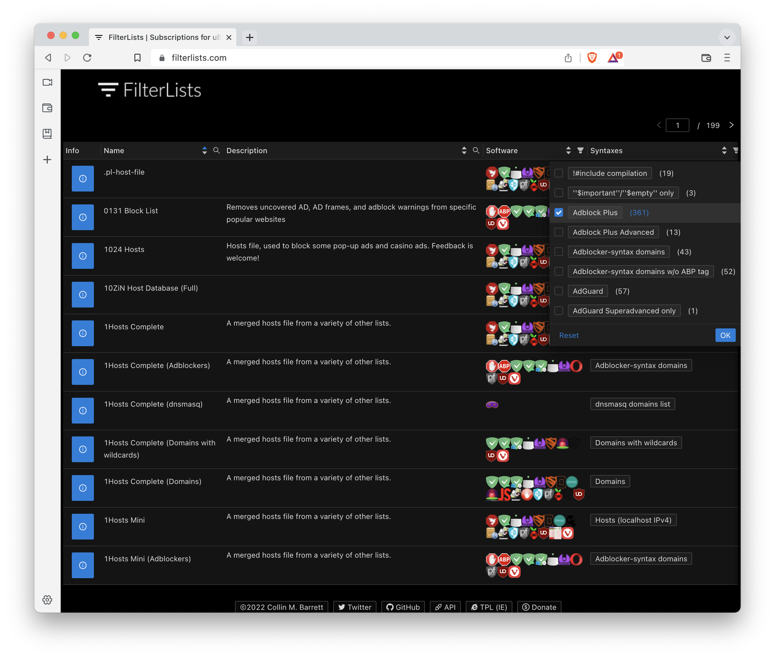 Metadata from filter list subscriptions should be available in brave ...