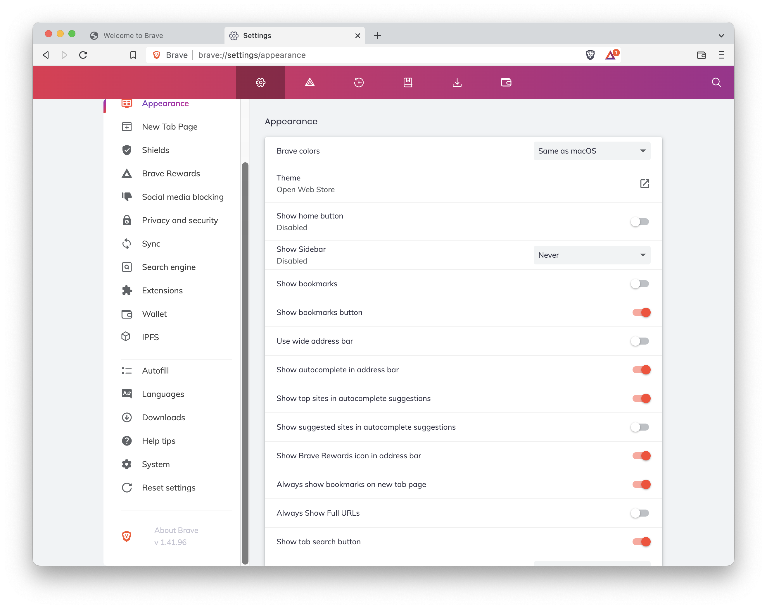 Add New Setting To Show hide Bookmarks And History From The Address Bar Add New Setting To Show hide Bookmarks And History From The Address Bar