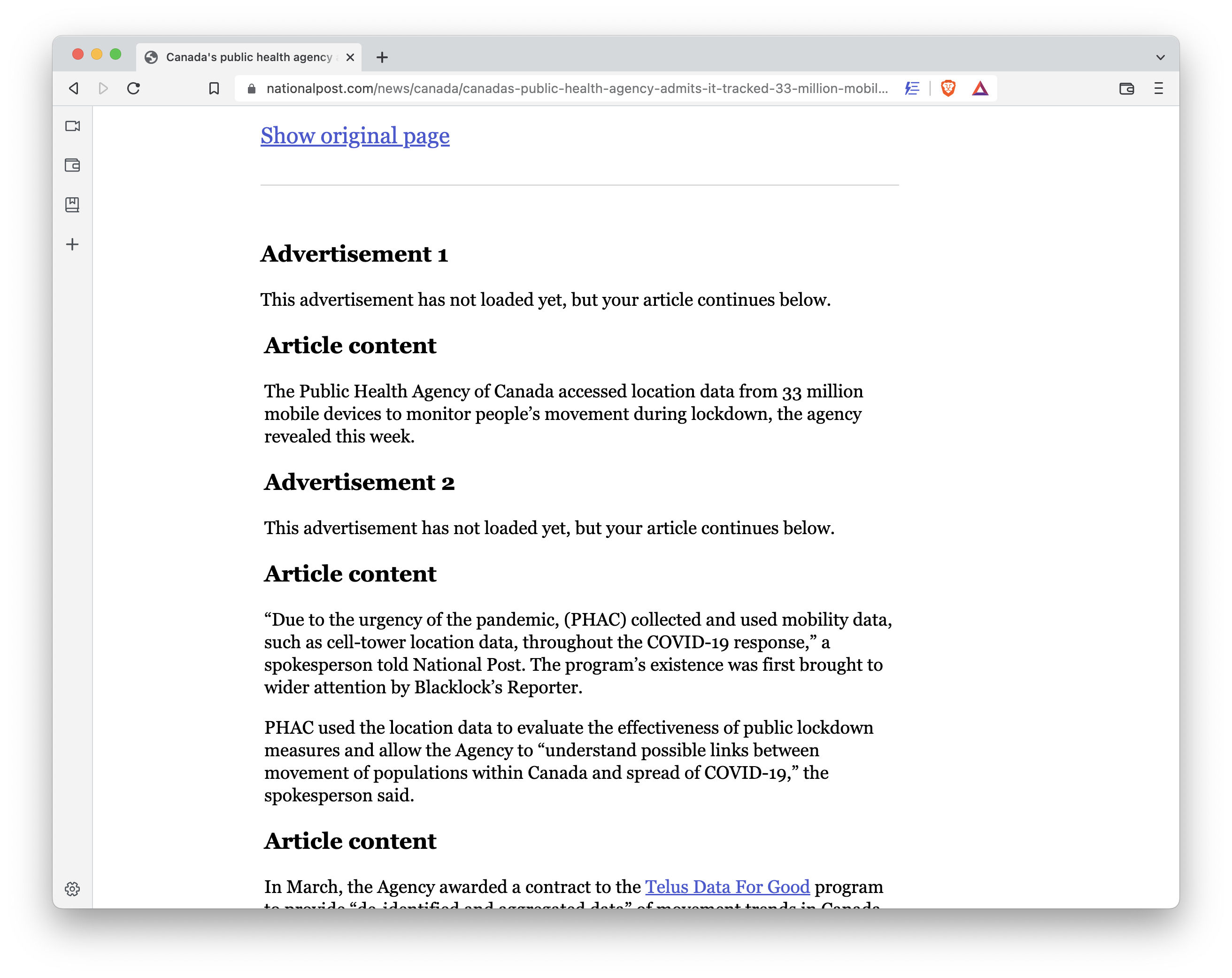 [speedreader] Bad layout for nationalpost.com · Issue #20300 · brave/brave-browser · GitHub