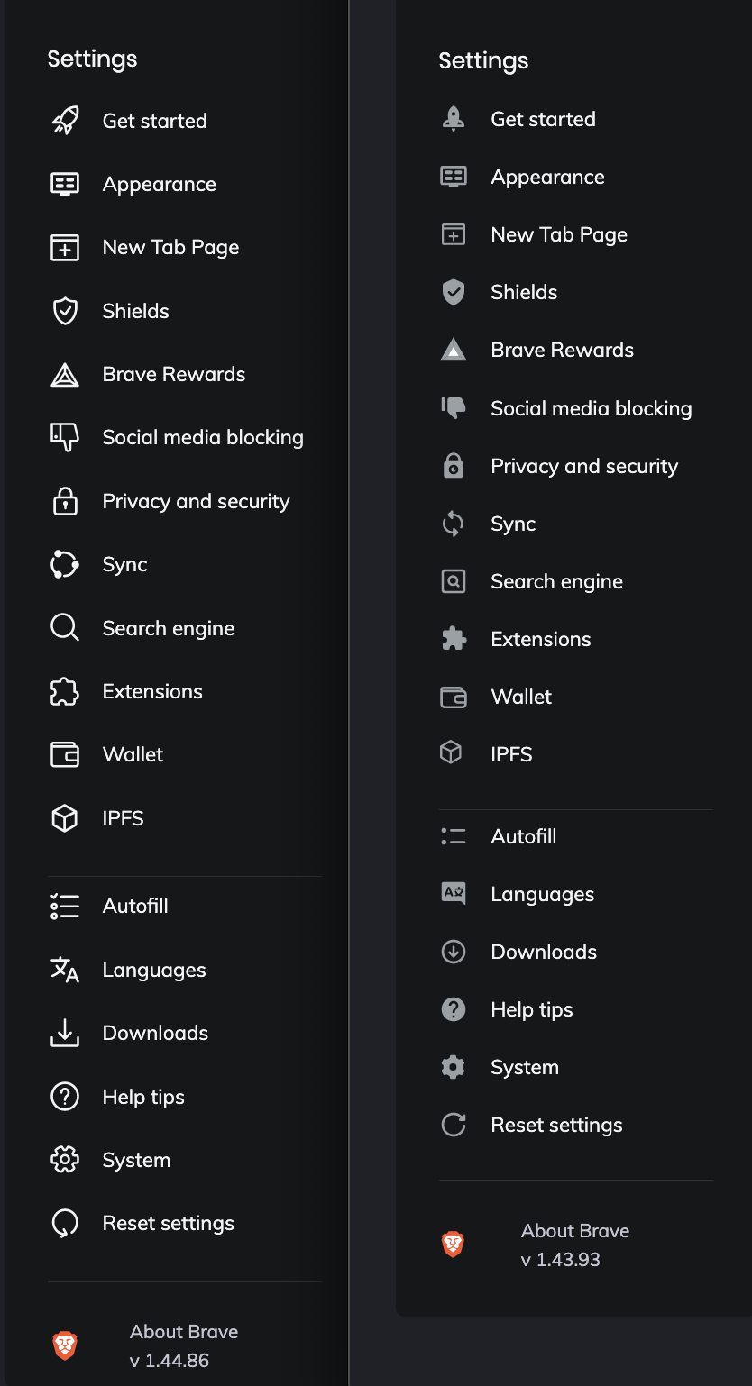 Update Settings sidebar icons and colors for consistency · Issue #24216 ...