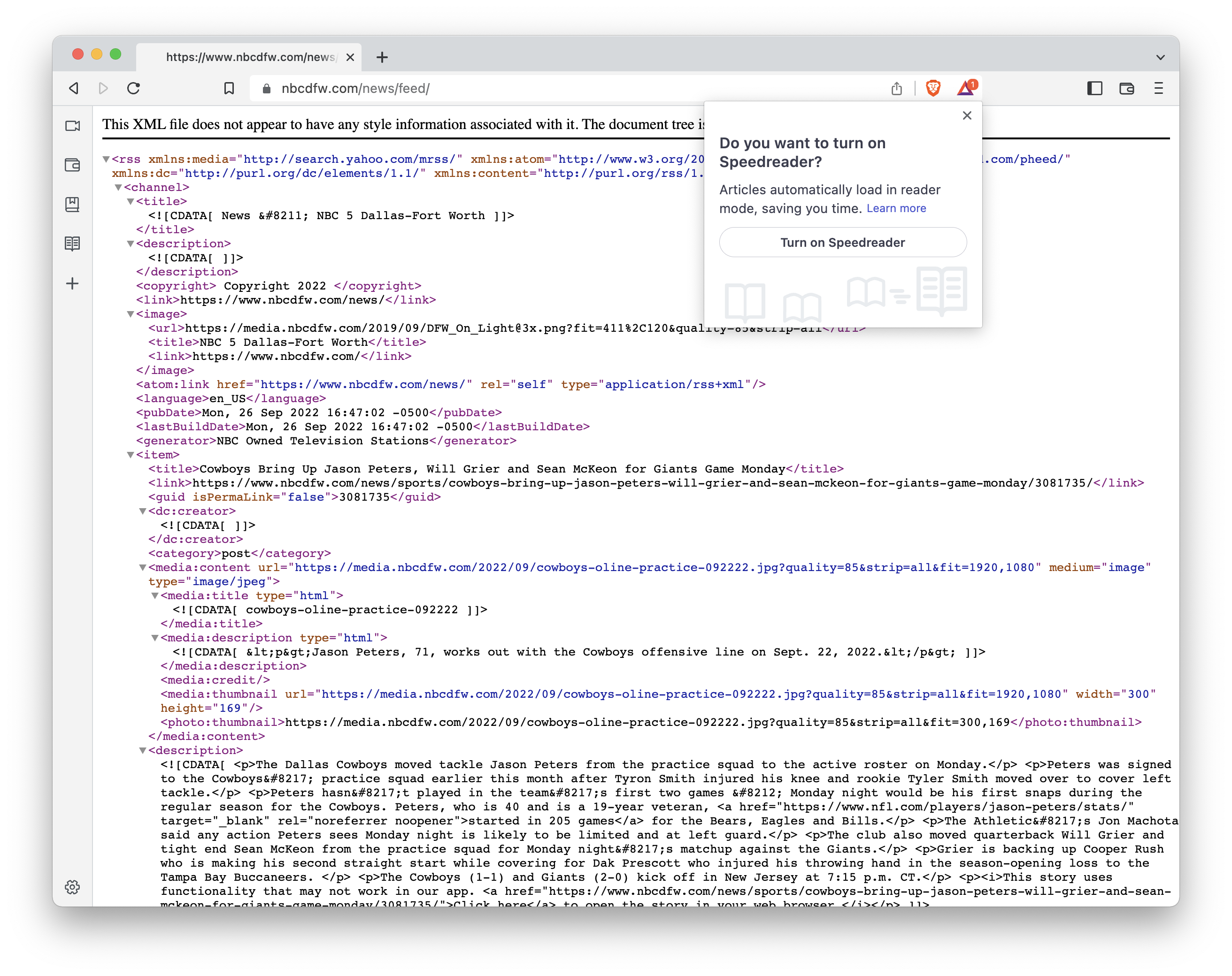 Speedreader on RSS · Issue #24845 · brave/brave-browser · GitHub