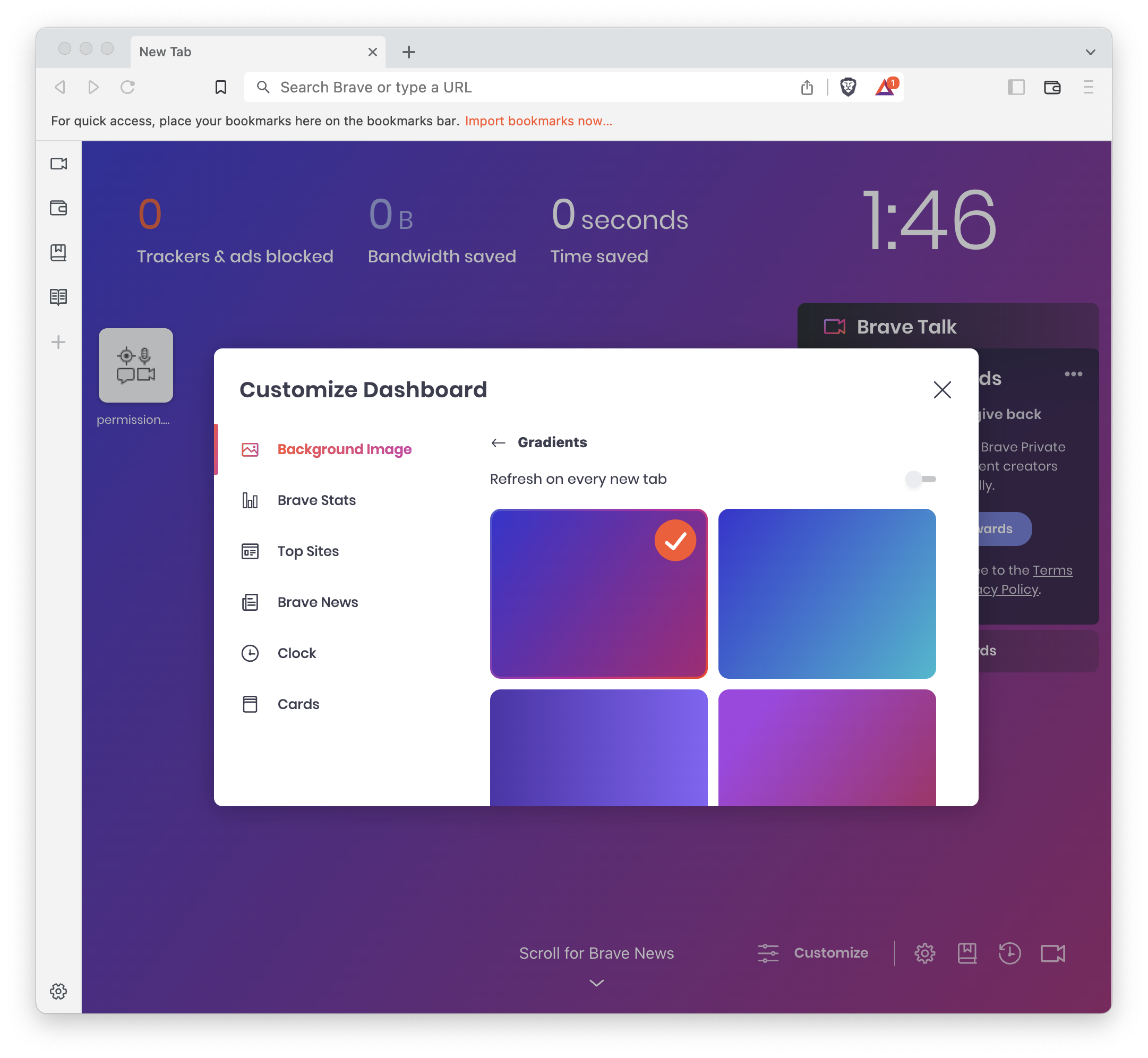 Gradient backgrounds are not shown · Issue #25271 · brave/brave-browser ...