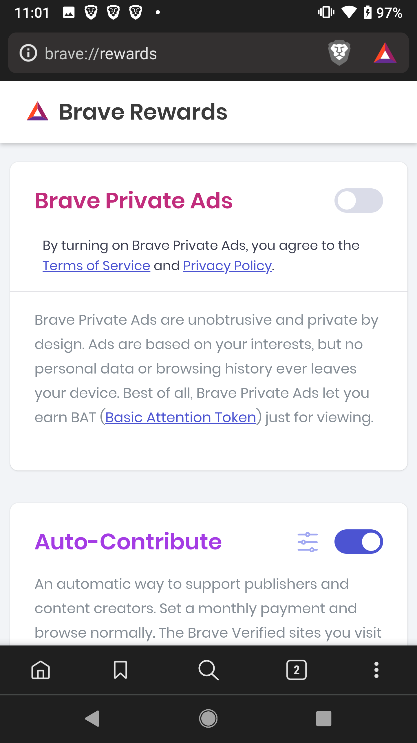 Remove Brave Private Ads icon and text in Brave Private Ads disabled state in brave://rewards ...