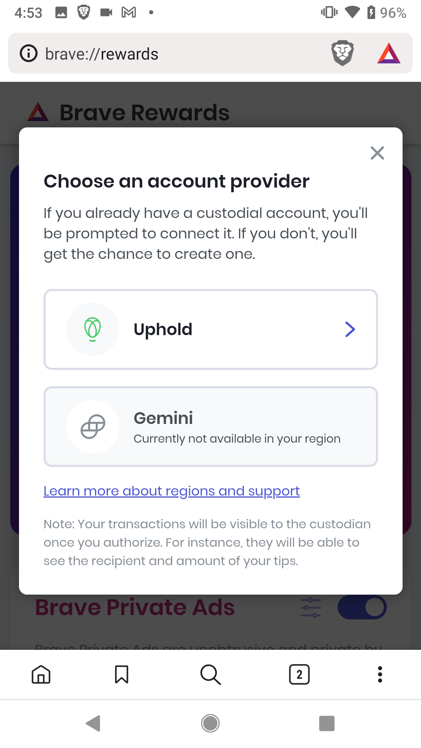 Add brave://flag to always show custodial options regardless of region ...