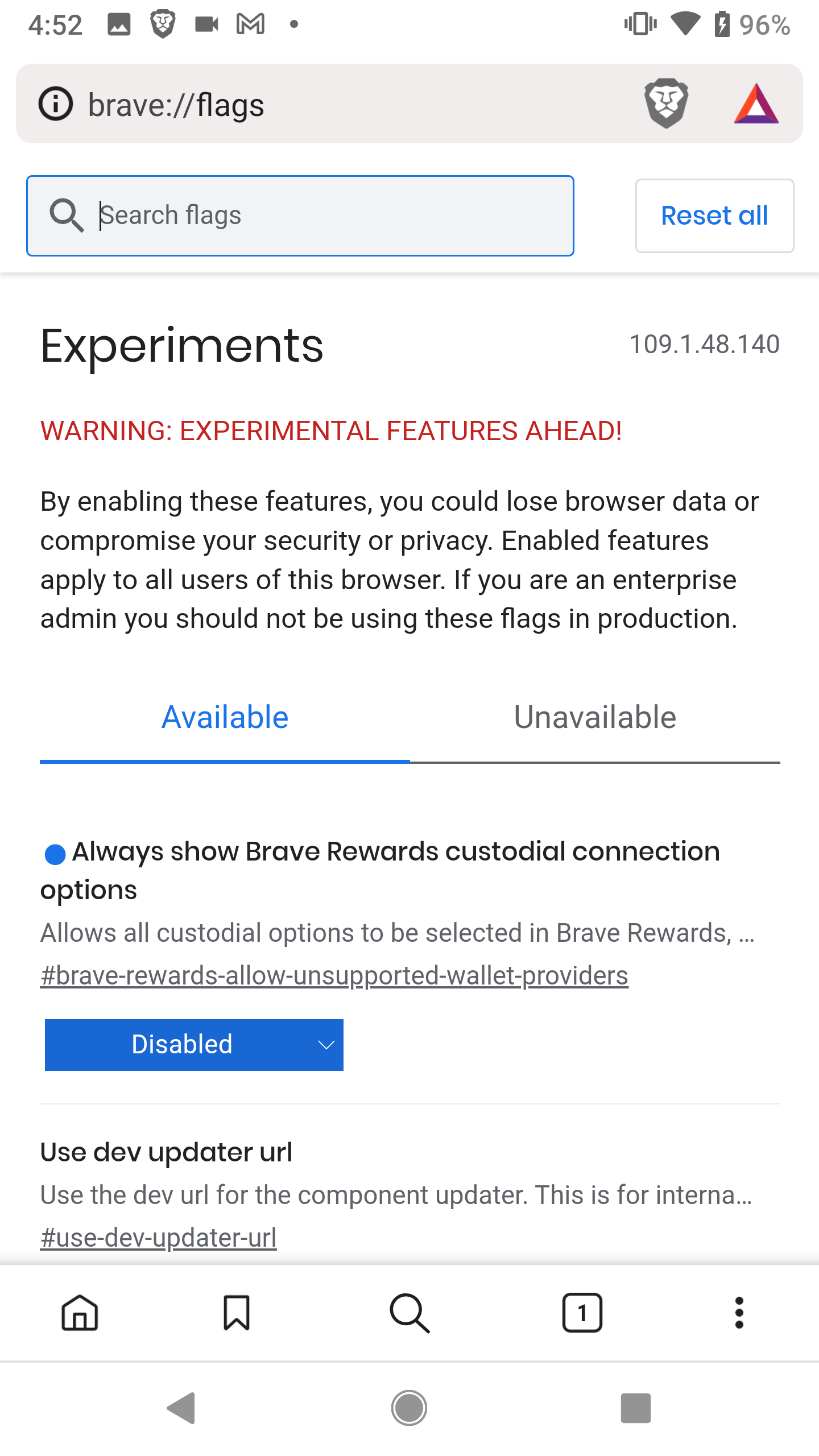 Add brave://flag to always show custodial options regardless of region ...