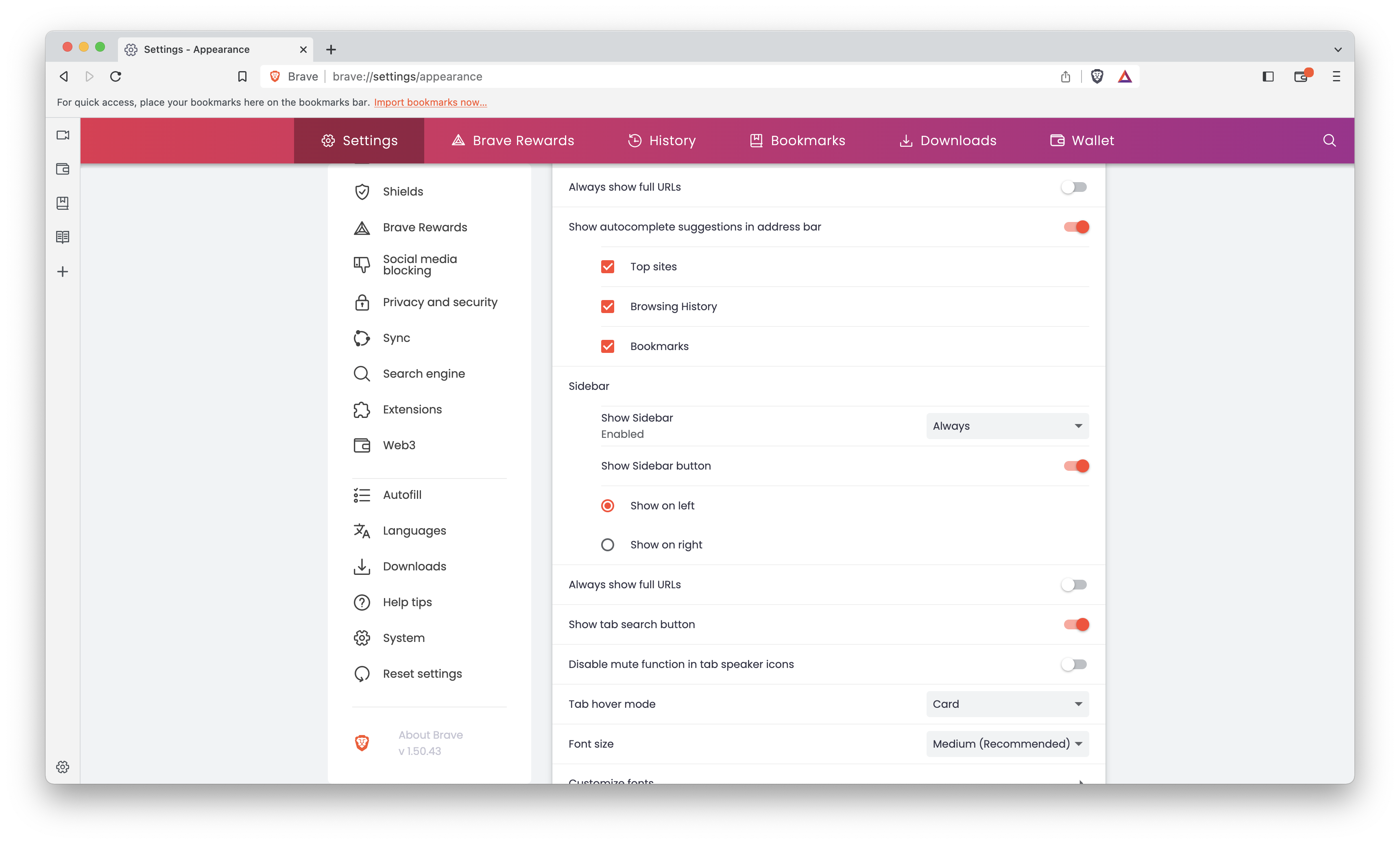 `always Show Full Urls` Option Appears Twice In `bravesettingsappearance` · Issue 28589