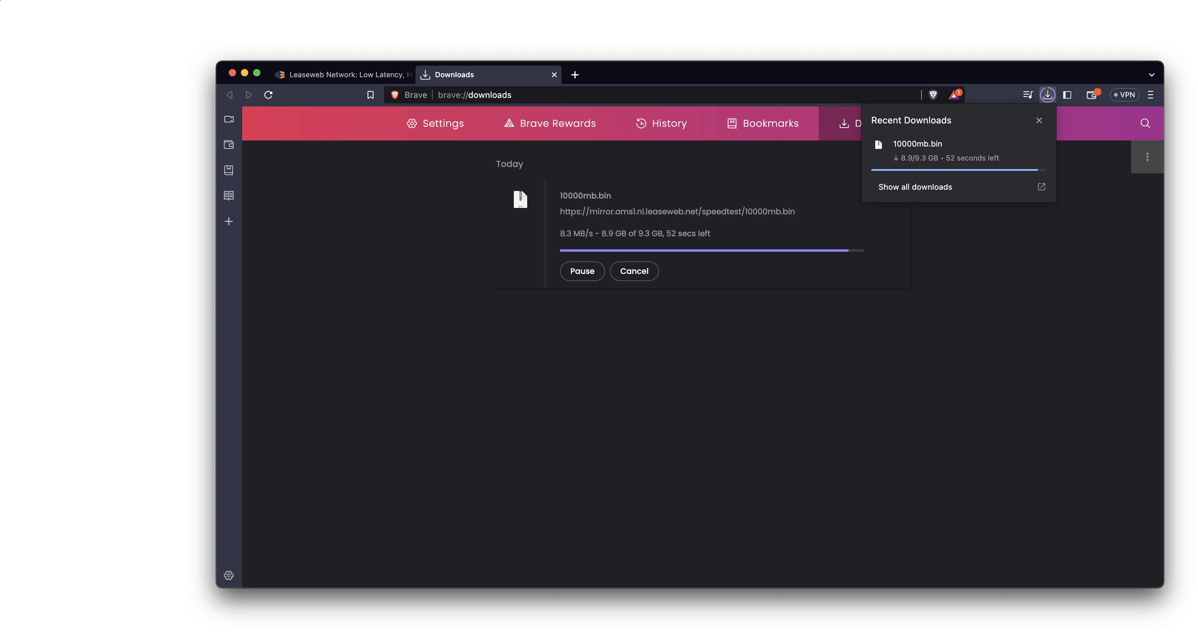 The progress-meter color/hue in the `Recent Downloads` dialog doesn't ...