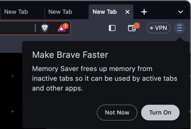 Memory Saver's `Not Now` button has a weird hover-effect styling in ...