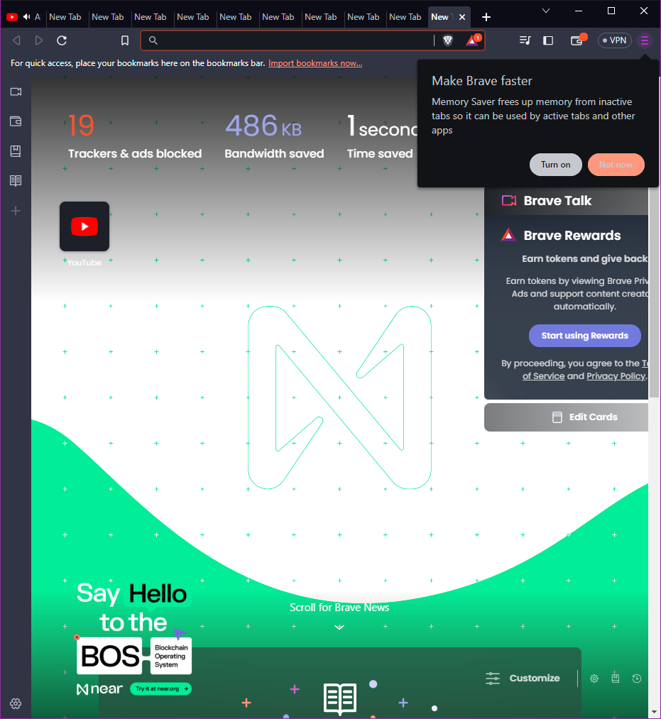 Memory Saver's `Not Now` button has a weird hover-effect styling in ...