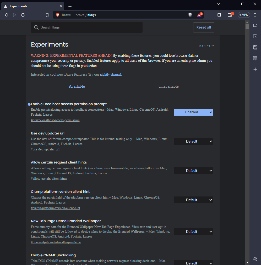 Use localhost-permission-allow-list.txt to decide which websites to ...