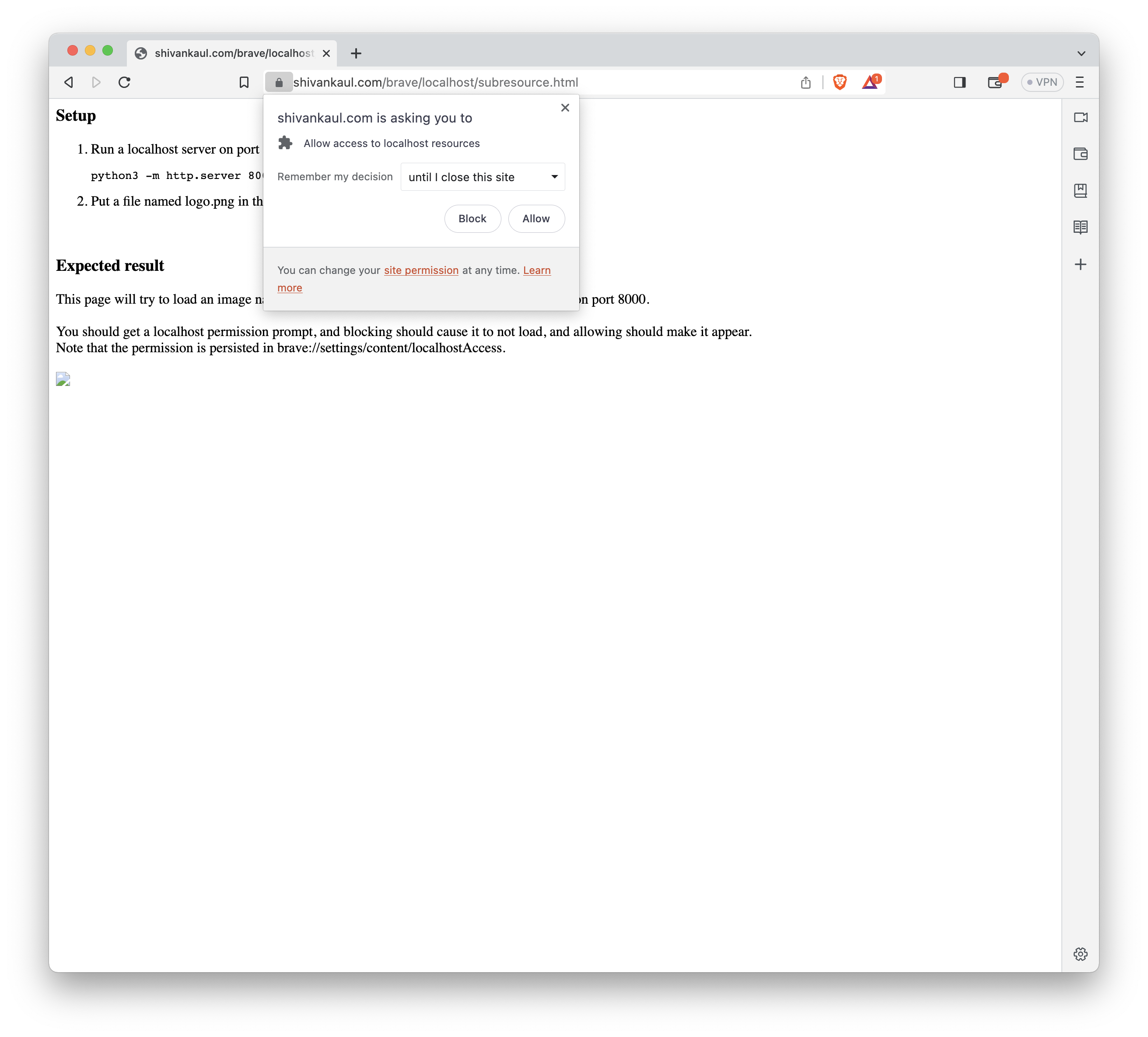 Use localhost-permission-allow-list.txt to decide which websites to ...