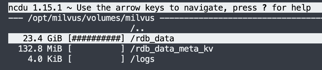 [Bug]: Size of `rdb_data` folder keeps increasing · Issue #19574 · milvus-io/milvus · GitHub