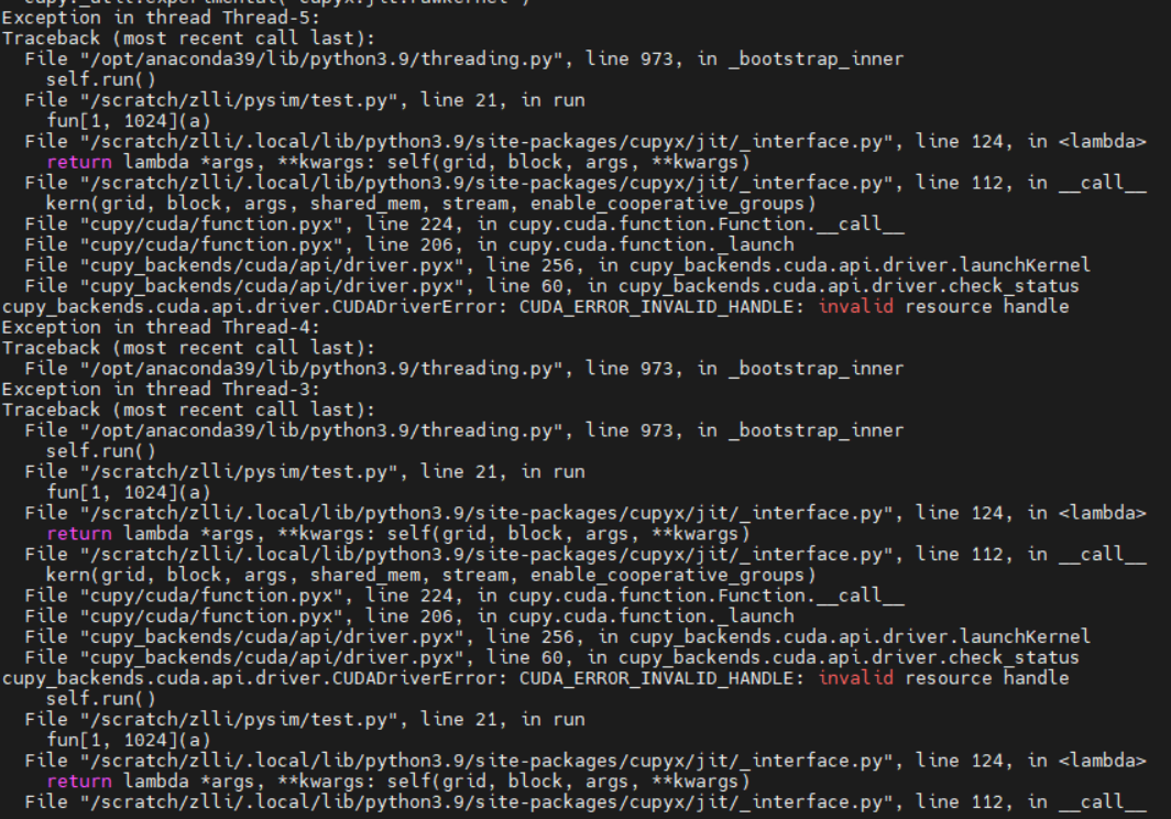 jit rawkernel may cause crash when using multiple gpus with threads · Issue #6574 · cupy/cupy ...
