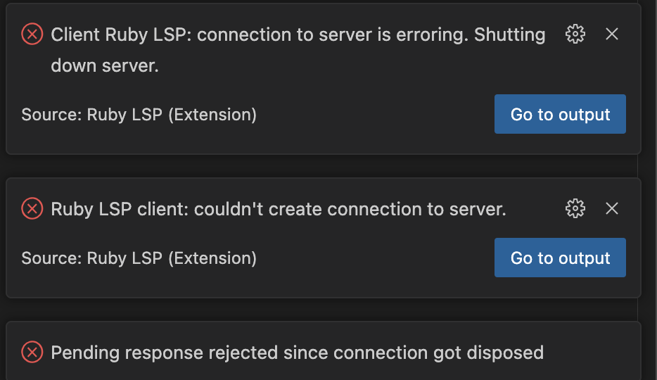Connection To Server Is Erroring And Can T Be Stopped · Issue 1582 · Shopify Ruby Lsp · Github