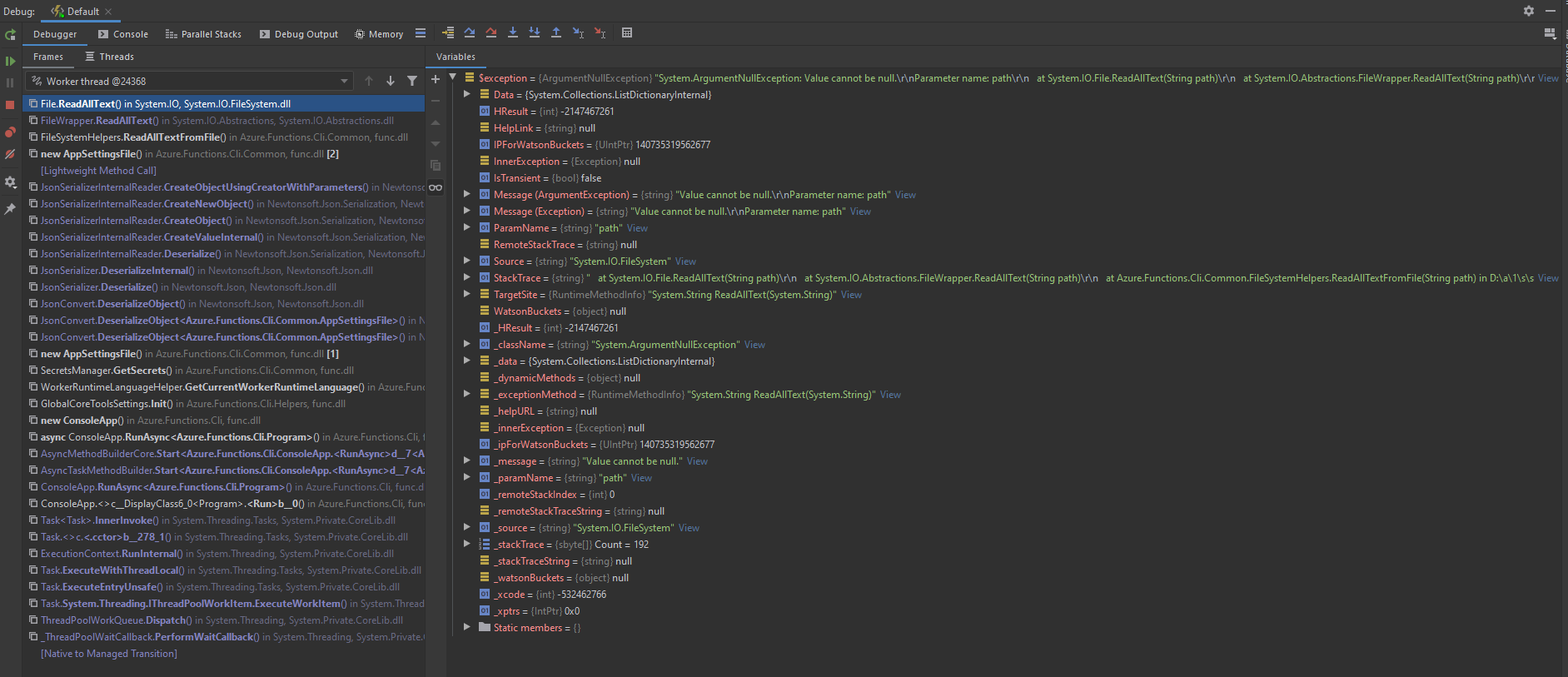 Debug throws exception · Issue #251 · JetBrains/azure-tools-for-intellij · GitHub
