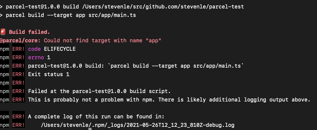 Target not found when providing "source" · Issue #6359 · parcel-bundler ...
