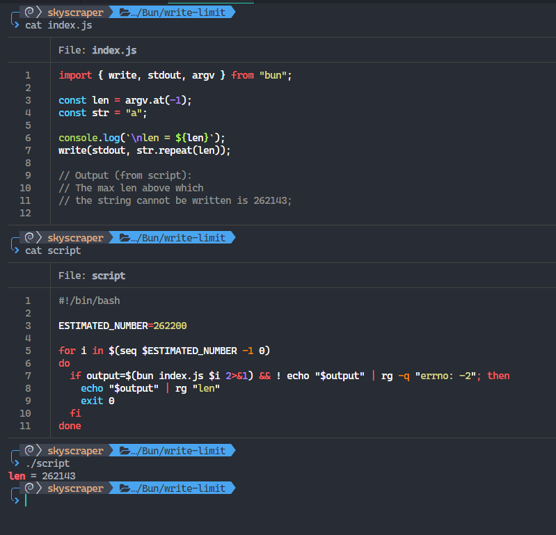 `bunwrite` Fails To Write To Stdout With Long Strings · Issue 2674