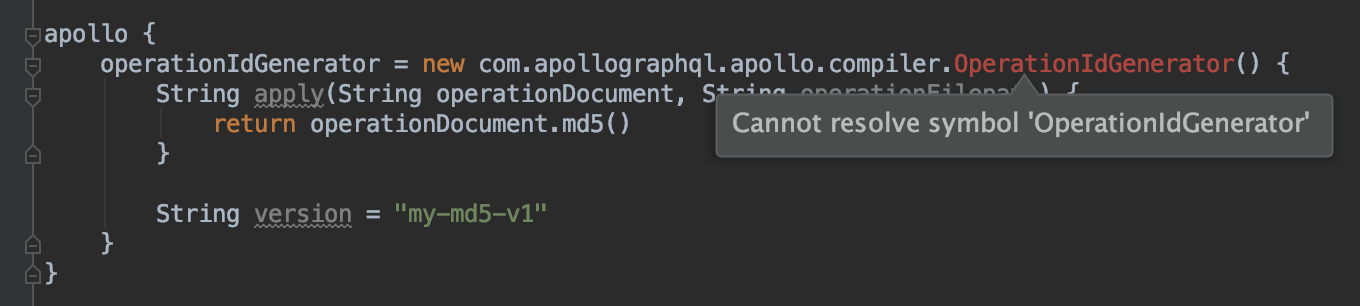 Minor annoyance: "Cannot resolve symbol 'OperationIdGenerator'" but compile correctly · Issue ...