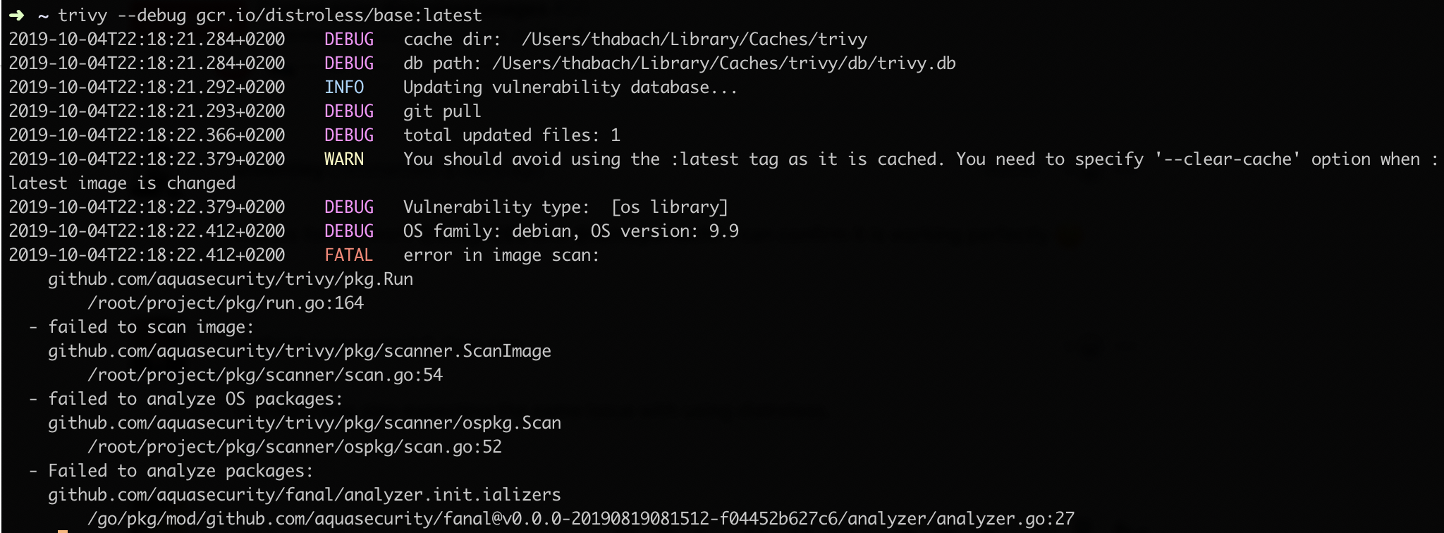 Cannot scan distroless images · Issue #96 · aquasecurity/trivy · GitHub