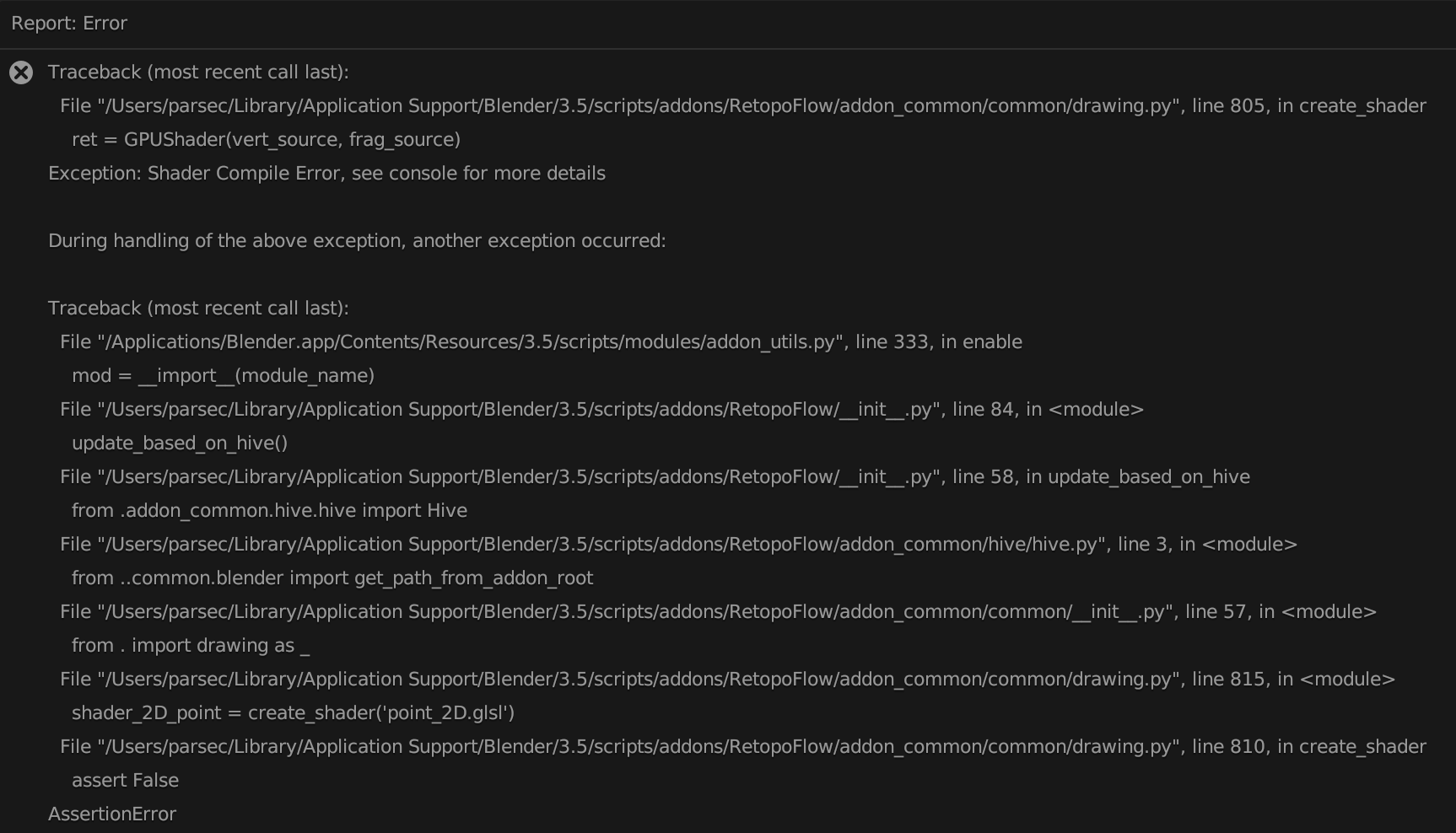 [BUG] - RetopoFlow needing OpenGL on MacOS (not working with Metal) · Issue #1213 · CGCookie ...
