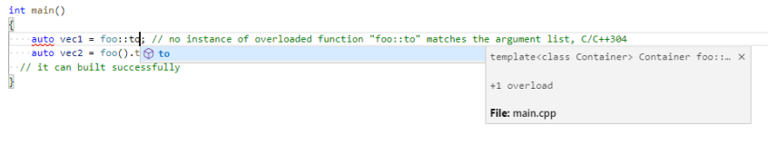 IntelliSence matches the argument list · Issue #6924 · microsoft/vscode-cpptools · GitHub