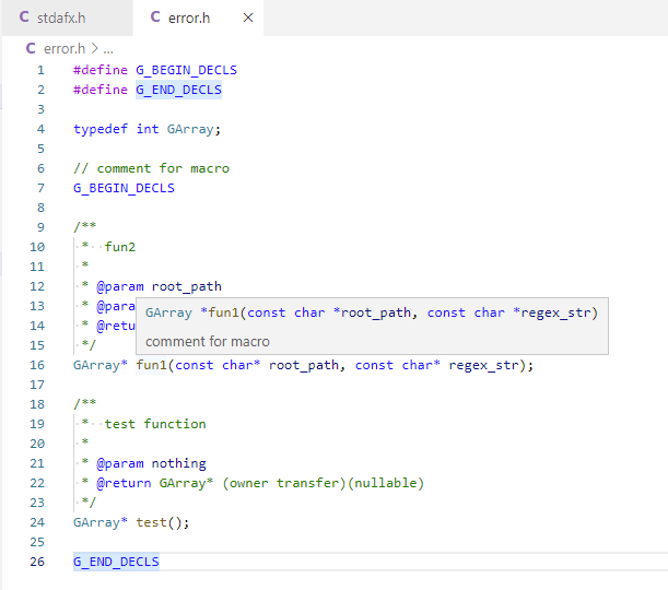 hover comment, there is a chance that the comment of the first function ...
