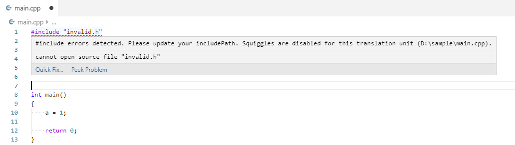 Undeclared variables are not highlighted/underlined · Issue #3653 · microsoft/vscode-cpptools ...