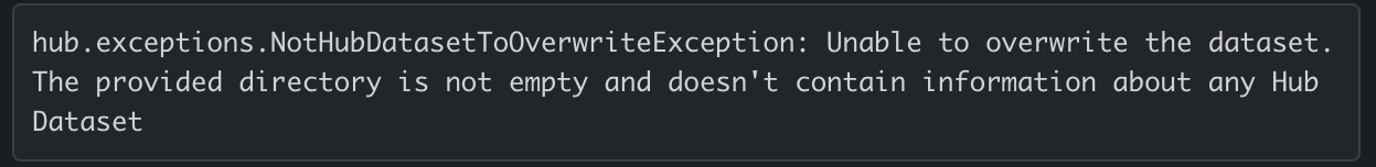 [bug] Hard To Understand Error Message On Nothubdatasettooverwriteexception · Issue 351