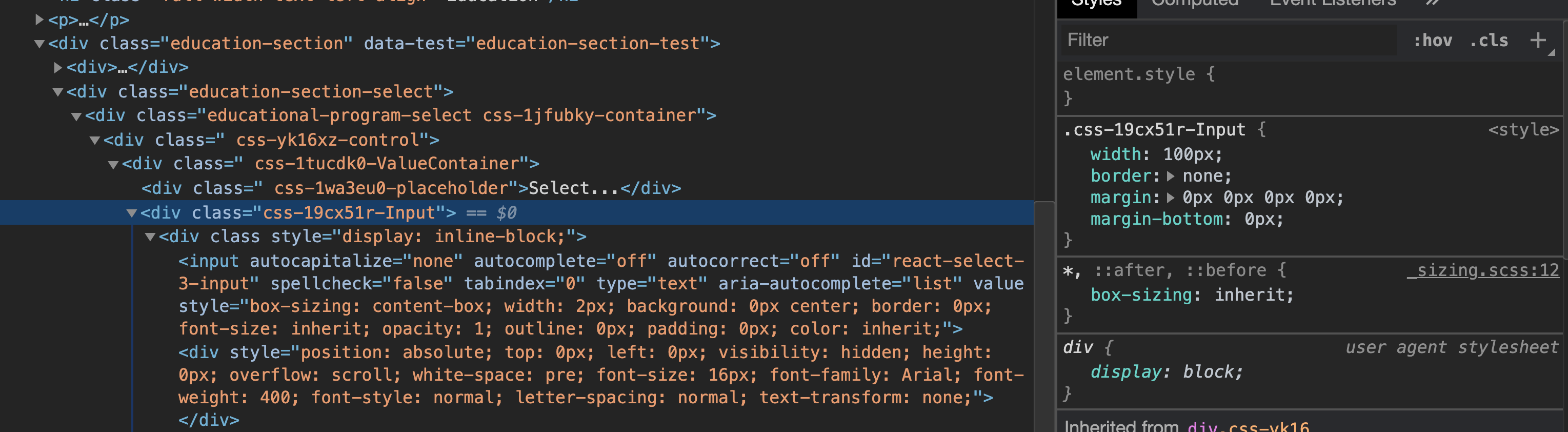 Custom styles supplied to the "styles" prop is not working. · Issue #4156 · JedWatson/react ...