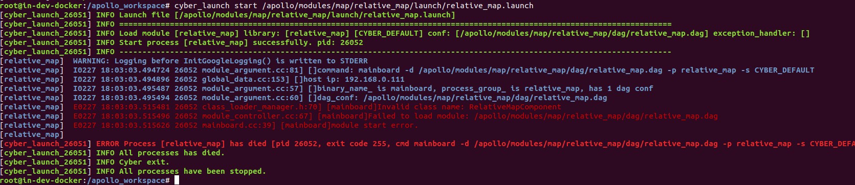 cyber_launch relative_map failed · Issue #14793 · ApolloAuto/apollo · GitHub