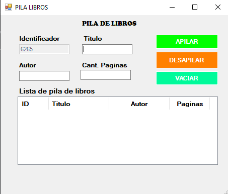 GitHub - rogerlaura/WindowsFormPilaLibros: Simulacion de una Pila de libros Utilizando la ...