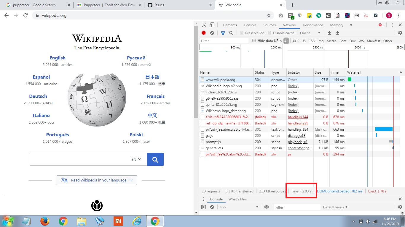 How to get FINISH TIME using Puppeteer library. · Issue #5205 · puppeteer/puppeteer · GitHub