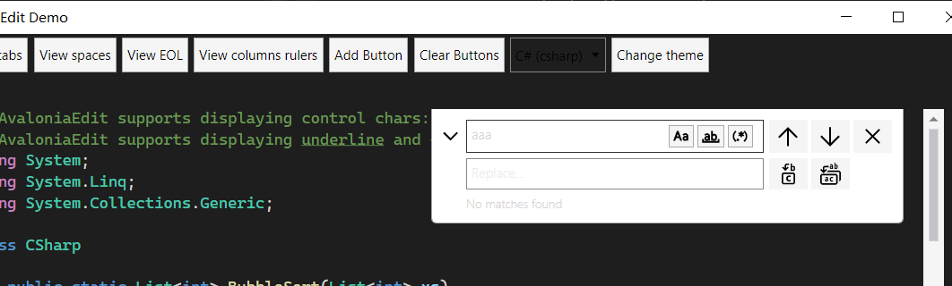 SearchPanel not look good in SimpleTheme · Issue #311 · AvaloniaUI/AvaloniaEdit · GitHub