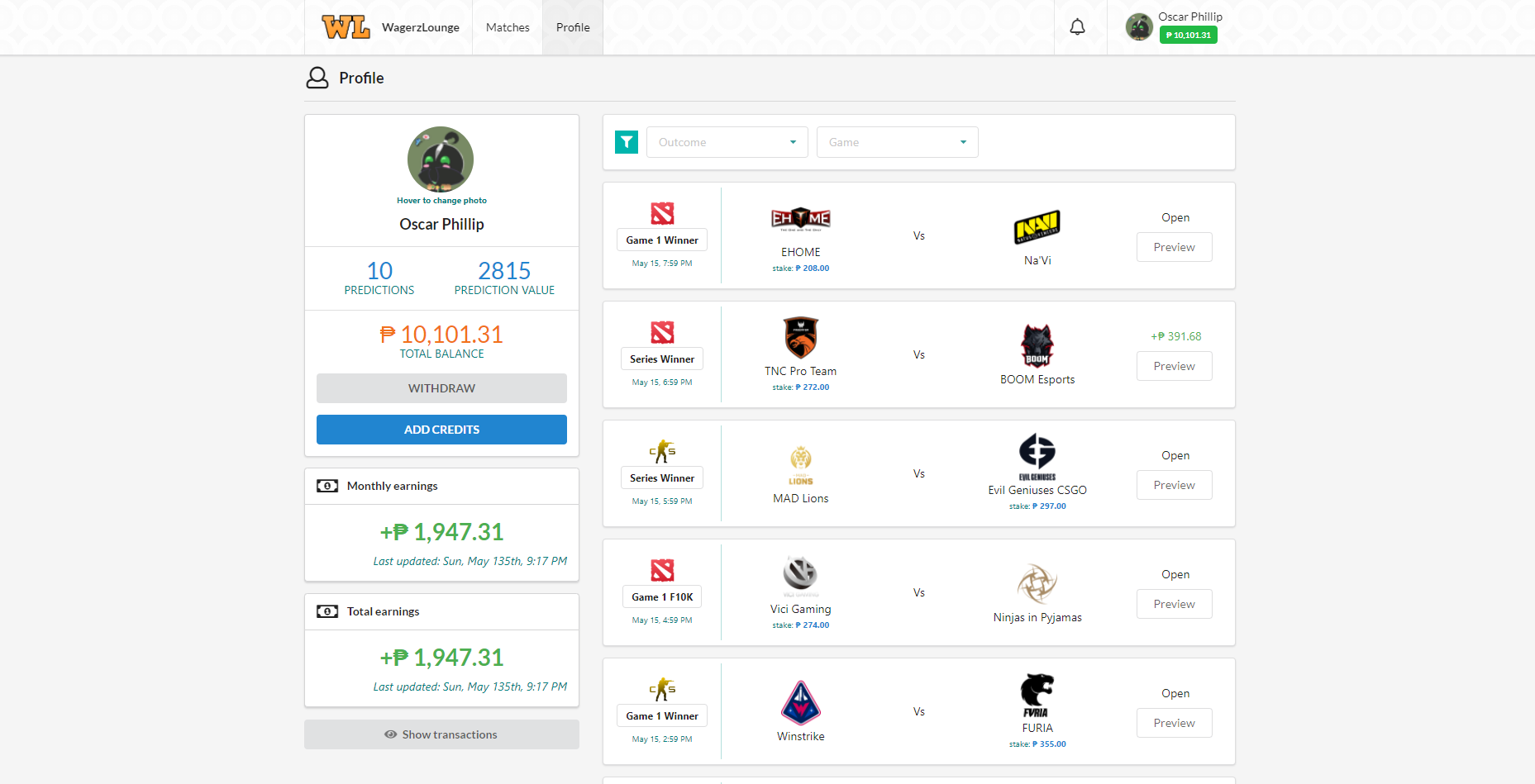 GitHub - matthewmics/sports-esports-betting-system: An online Sports/E-Sports betting Application
