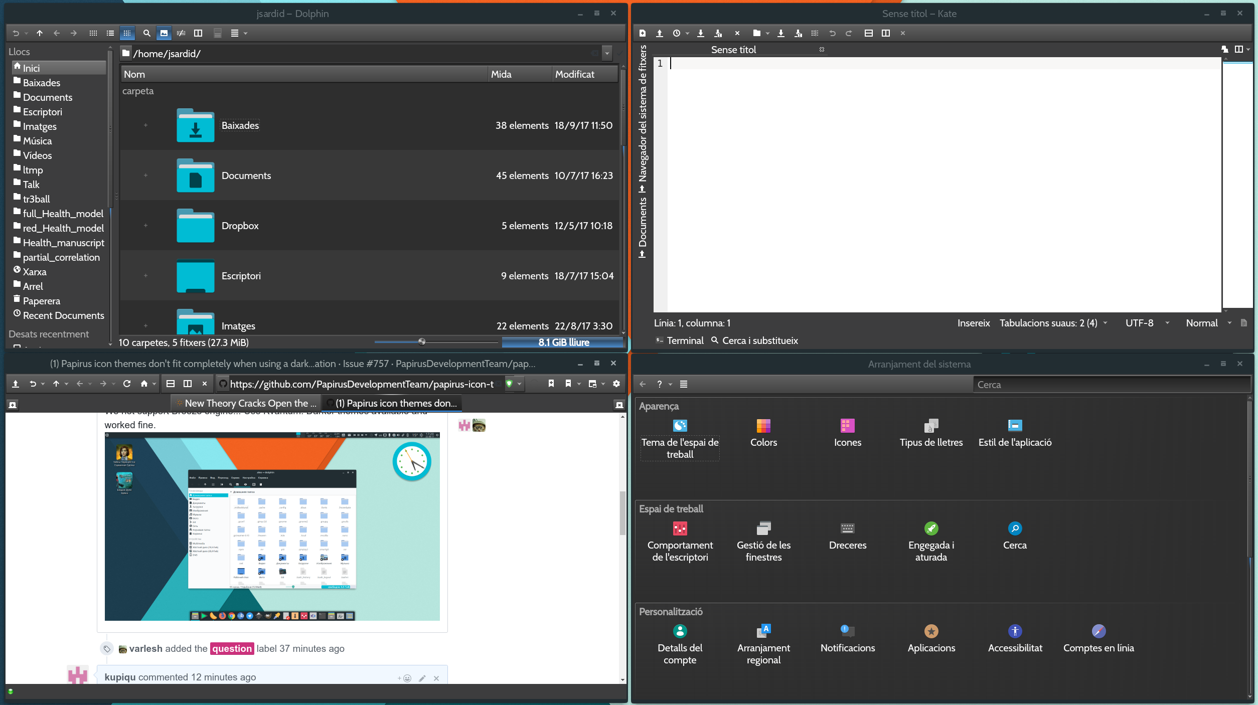 Papirus icon themes don't fit completely when using a dark plasma theme with a light application ...