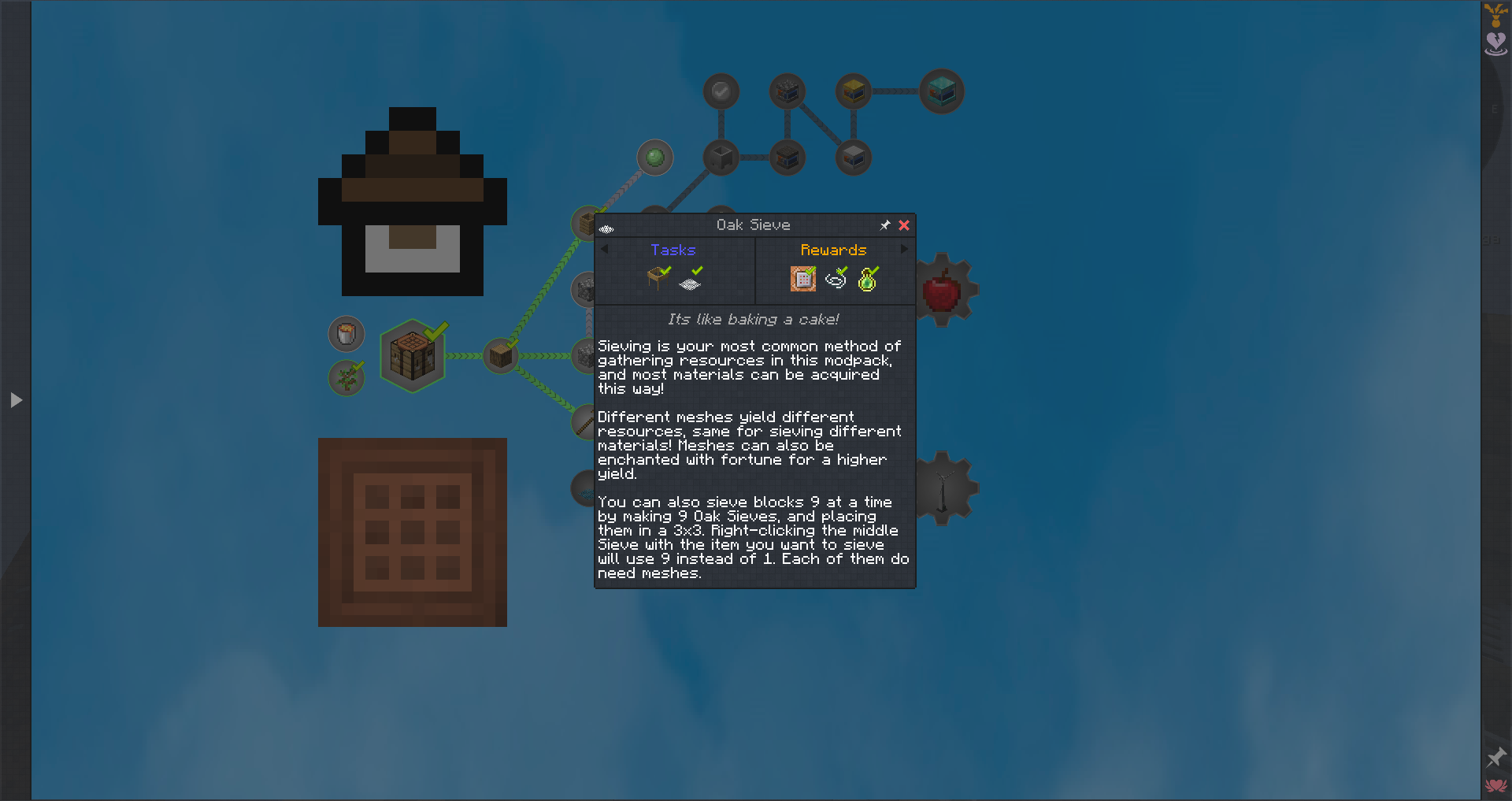 Oak Sieve quest says you can sieve 9 at a time instead of 25 at a time ...