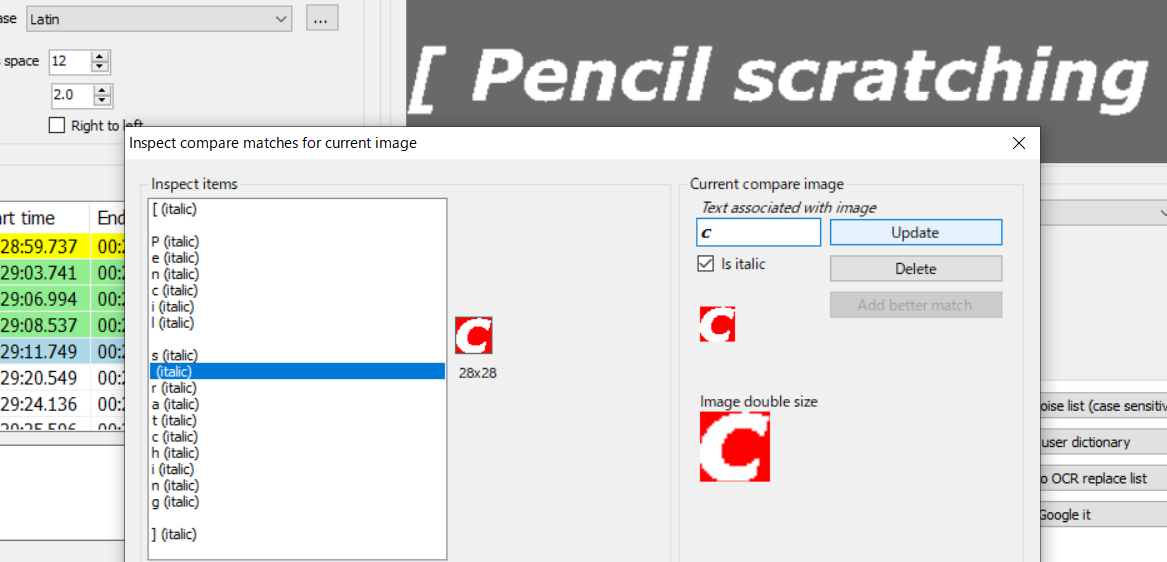 Unable to let OCR recognize italic c in binary image compare mode; always takes it as o · Issue ...