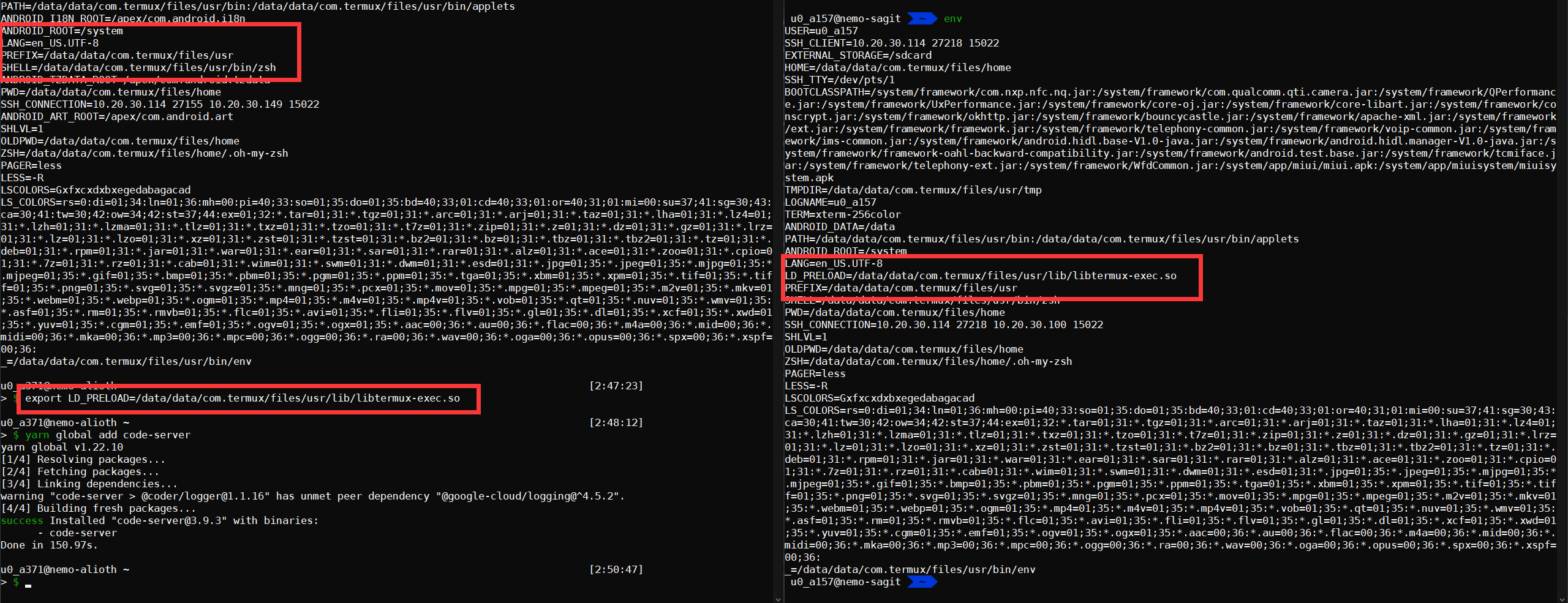 Installation failed on Termux (Android 11) · Issue #3329 · coder/code-server · GitHub