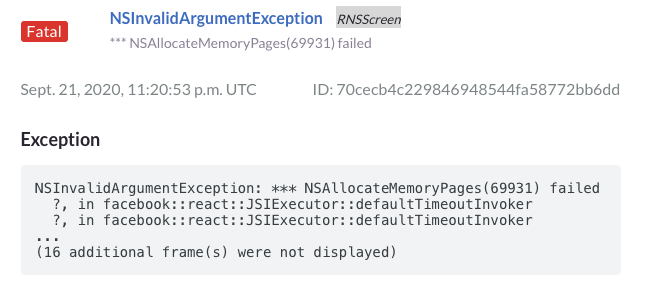 RNSScreen crash with NSRangeException in iOS · Issue #633 · software-mansion/react-native ...