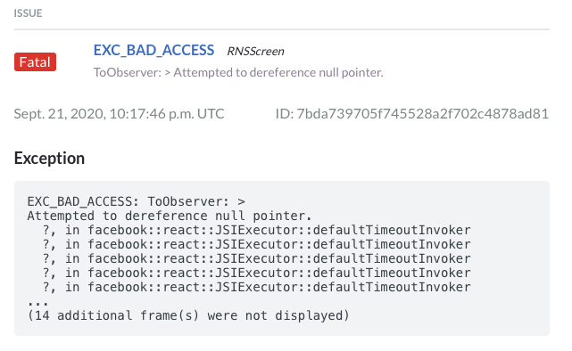 RNSScreen crash with NSRangeException in iOS · Issue #633 · software-mansion/react-native ...