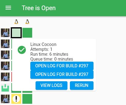 [dashboard] go/cocoon-build shows two "open log for build tab" · Issue #98939 · flutter/flutter ...