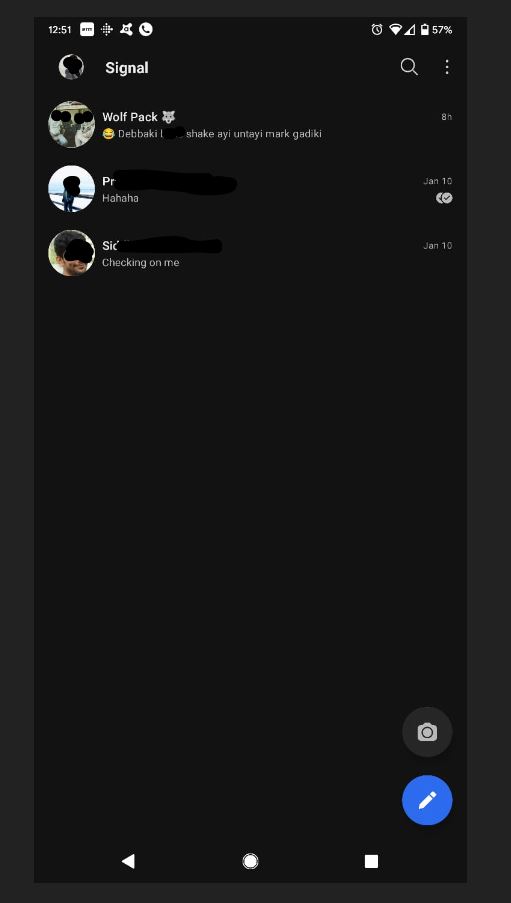 All signal users in phone contact book are loaded as blank conversations even before interacting ...