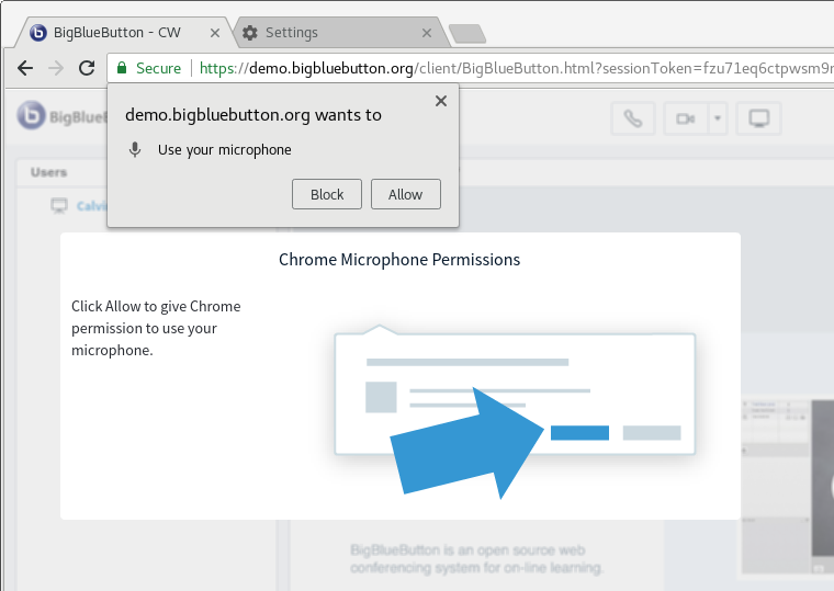 On Linux the callout for giving audio permission is on the incorrect side · Issue #5484 ...
