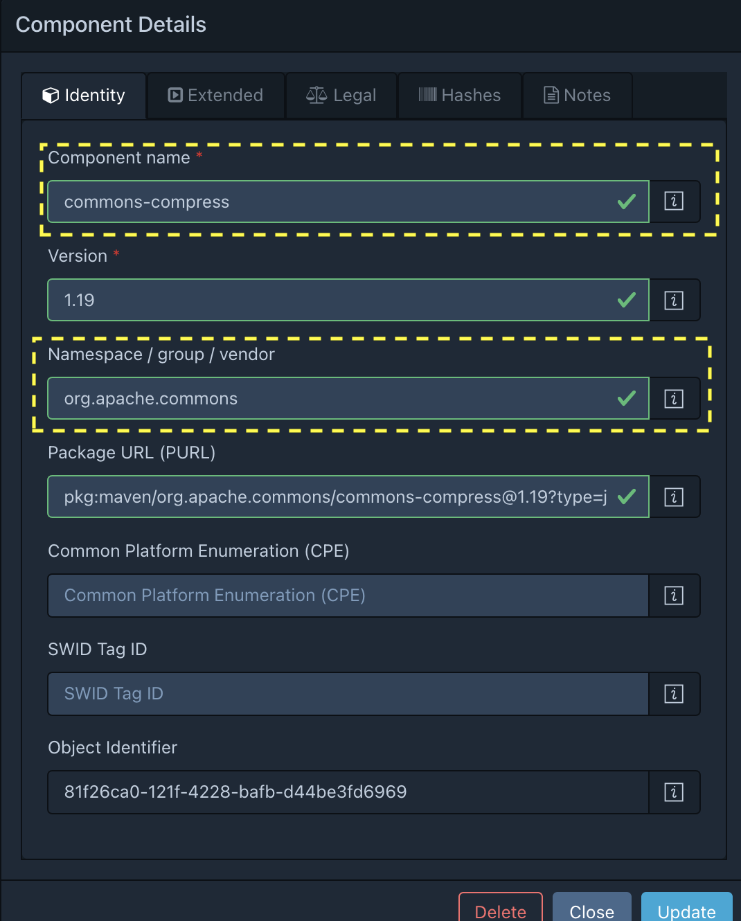 Documentation: Please add the junction between internal component and component information ...