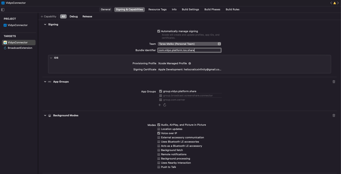 GitHub - tmelko-vidyo/VidyoPlatform-Connector-iOS: iOS Screen Share Sample