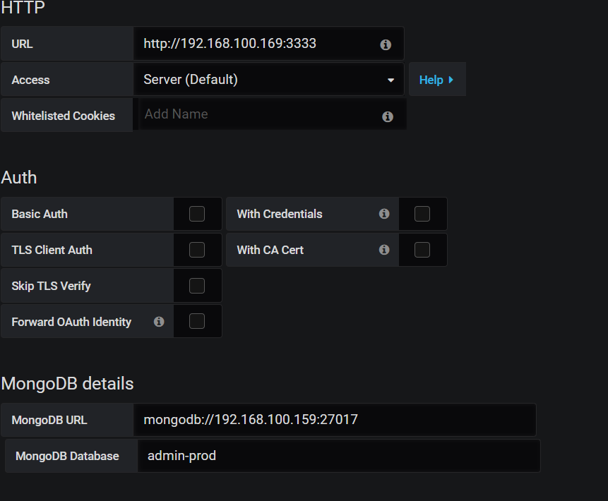 Error when templating or Querying : How to be sure that MongoDB and Grafana are conencted ...