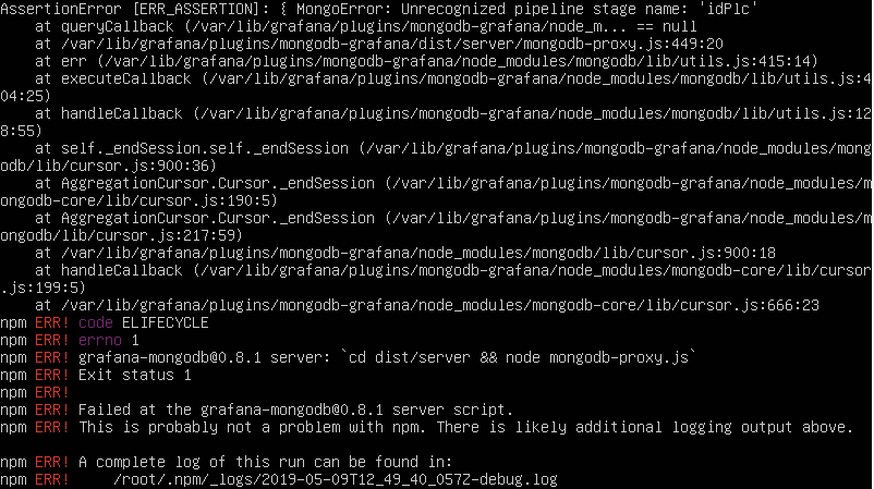Error when templating or Querying : How to be sure that MongoDB and Grafana are conencted ...
