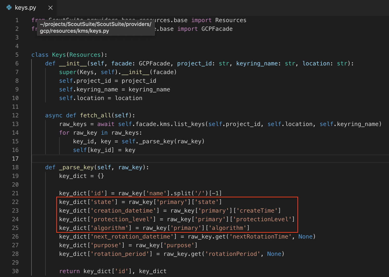[GCP][KMS] 'KeyError: primary' when try fetch all cryptoKeys · Issue #730 · nccgroup/ScoutSuite ...