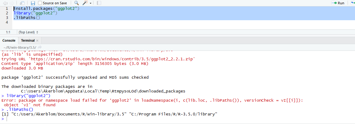 Problems related to library(...) e.g. ggplot2 · Issue #697 · swirldev/swirl · GitHub