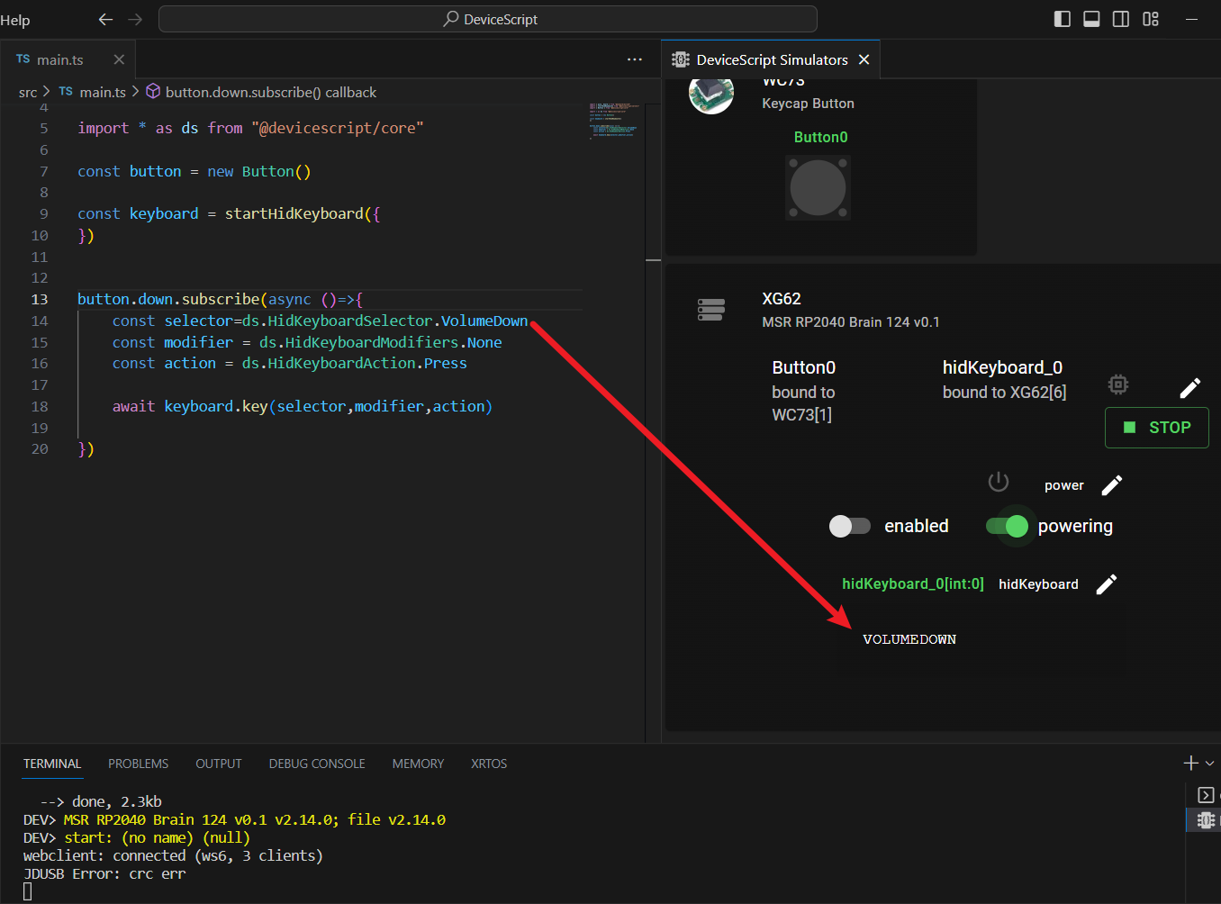 JD Brain RP2040 HID VolumeDown and VolumeUp · Issue #1316 · microsoft/jacdac · GitHub